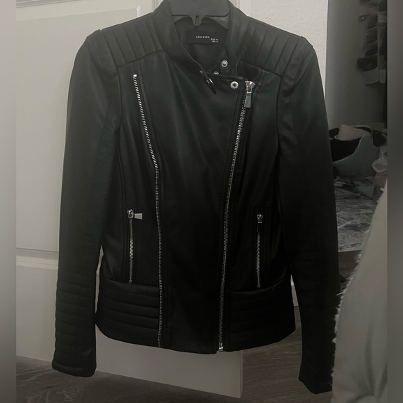 Reserved | Jackets & Coats | Black Faux Leather Jacket | Poshmark